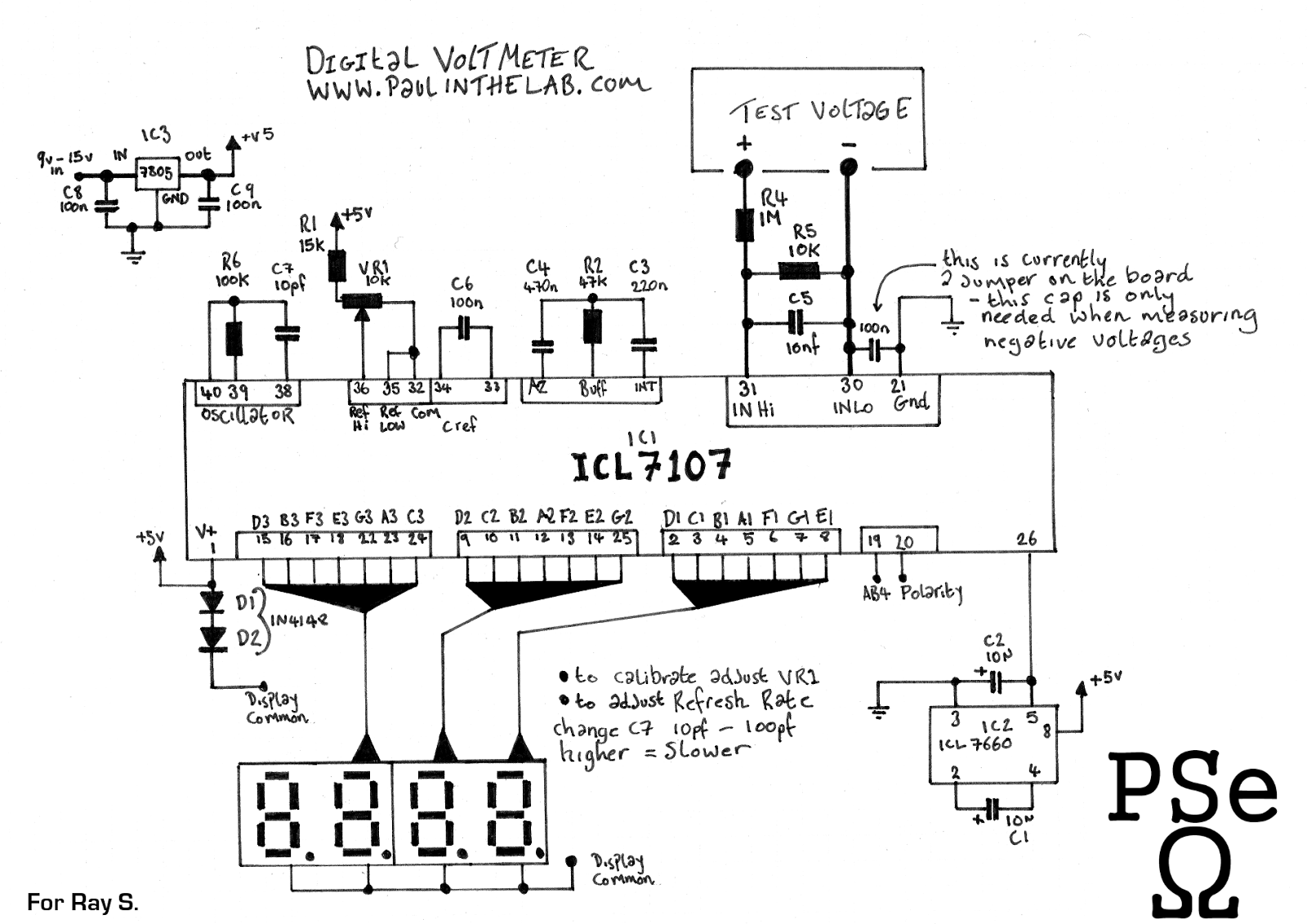 Paul In The Lab: 7107 LED Voltmeter Stripboard Veroboard