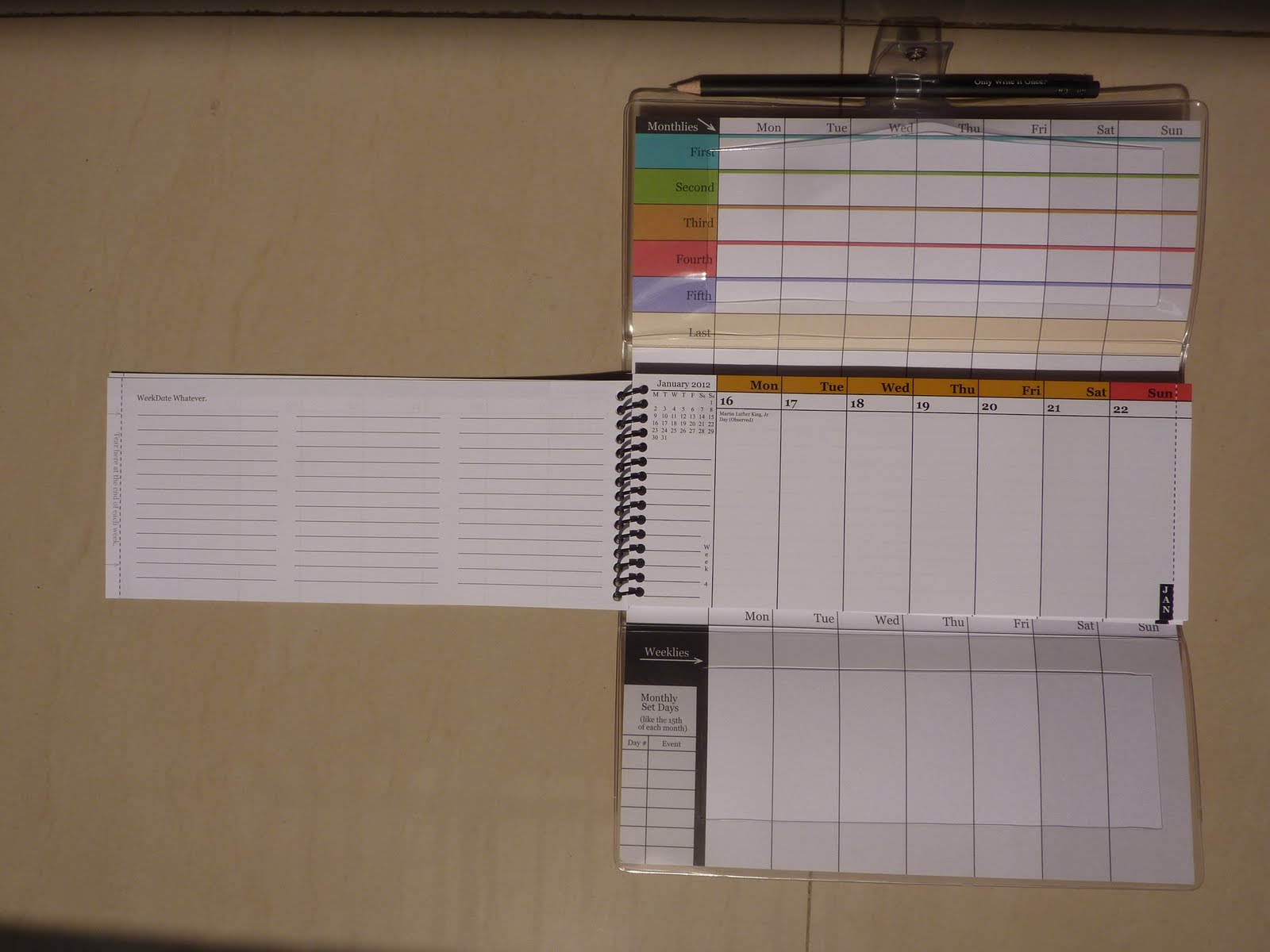 Plannerisms: 2012 WeekDate weekly planner