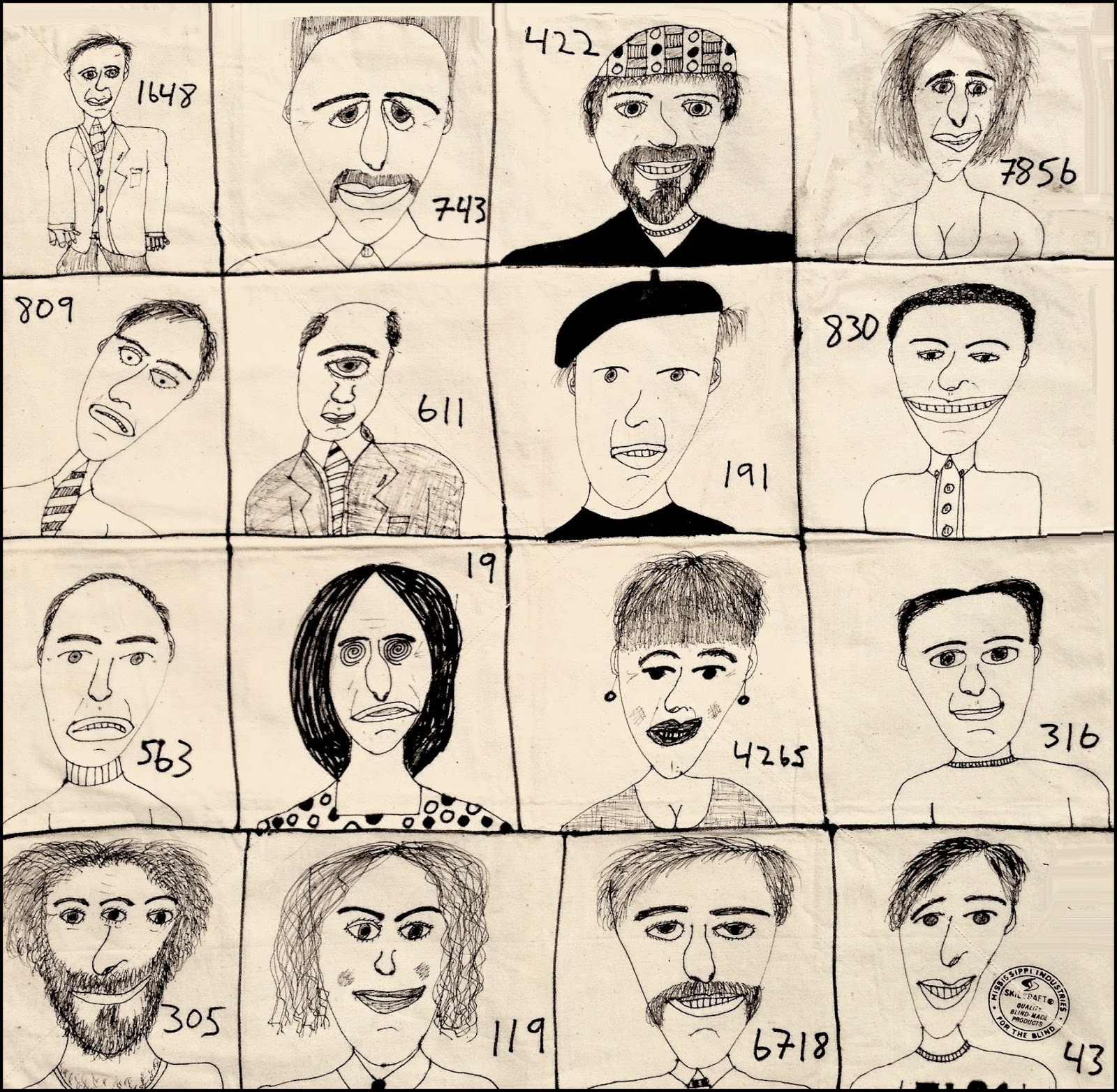 All This Is That: Drawing: Faces #749 - at the racetrack