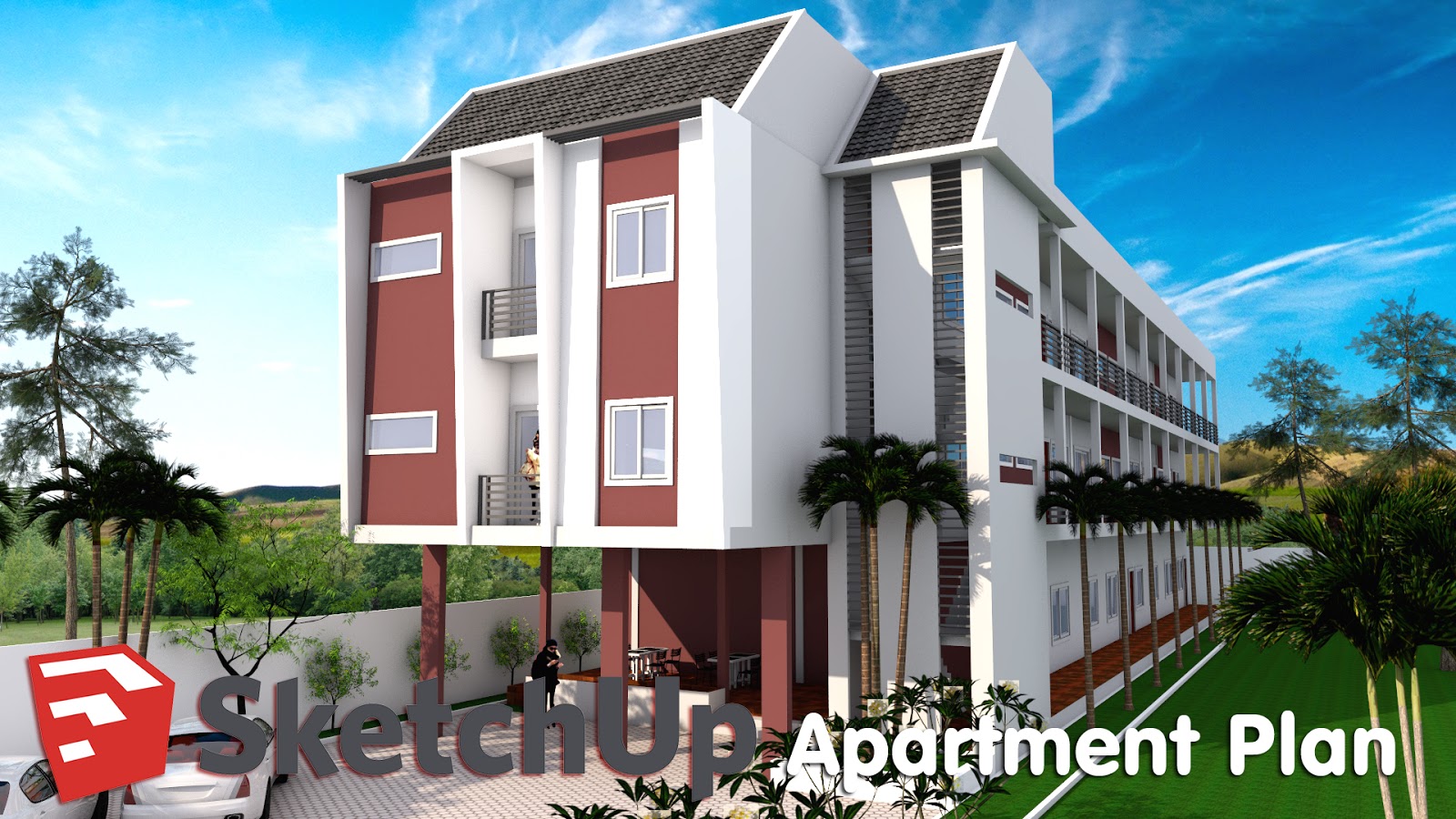 SketchUp Model Apartment Design Plan A01 - Ma House Plan