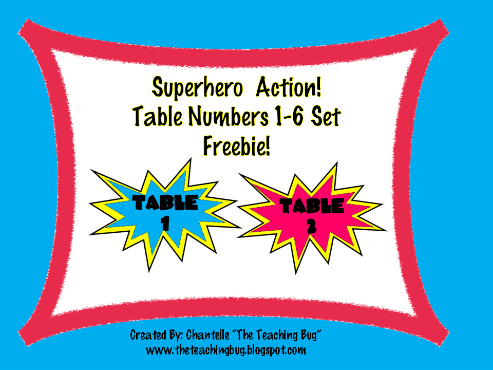 The Teaching Bug: Superhero-Themed Table Numbers