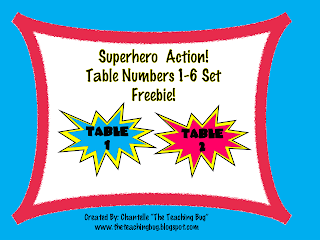 The Teaching Bug: Superhero-Themed Table Numbers