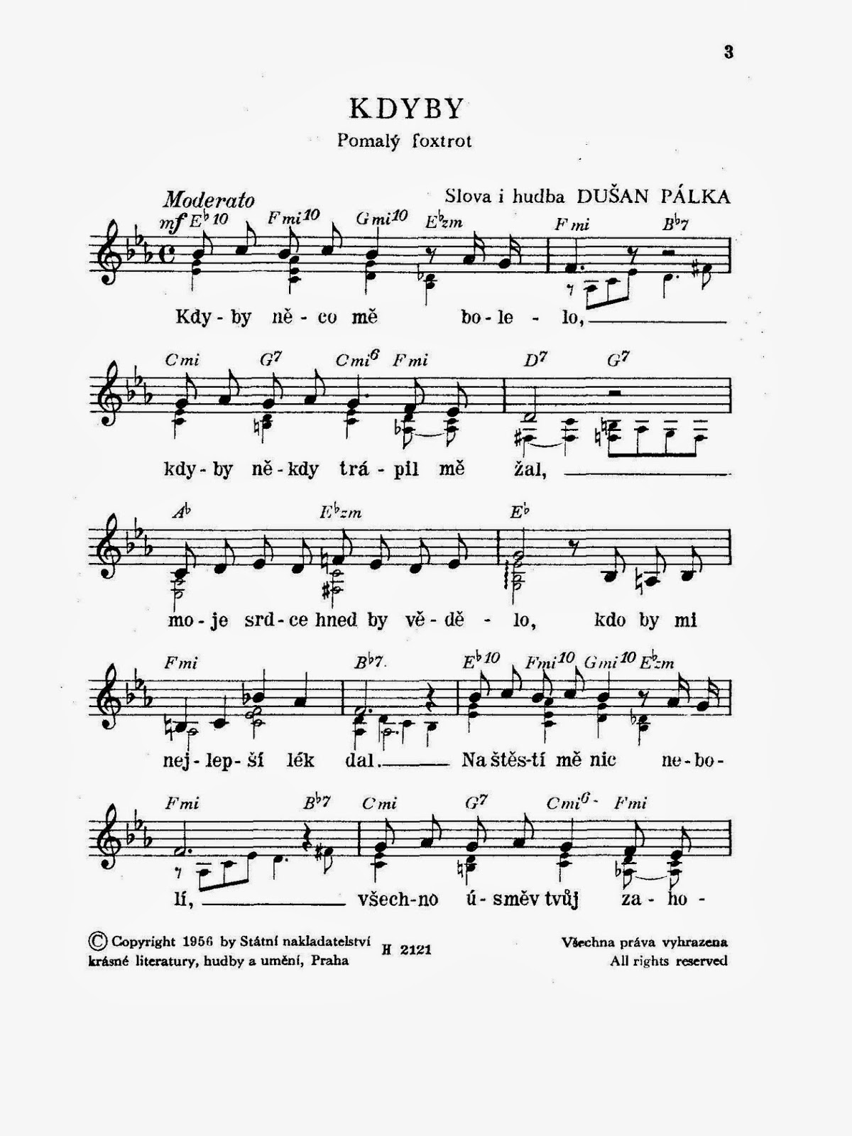 Noty starších tanečních písní