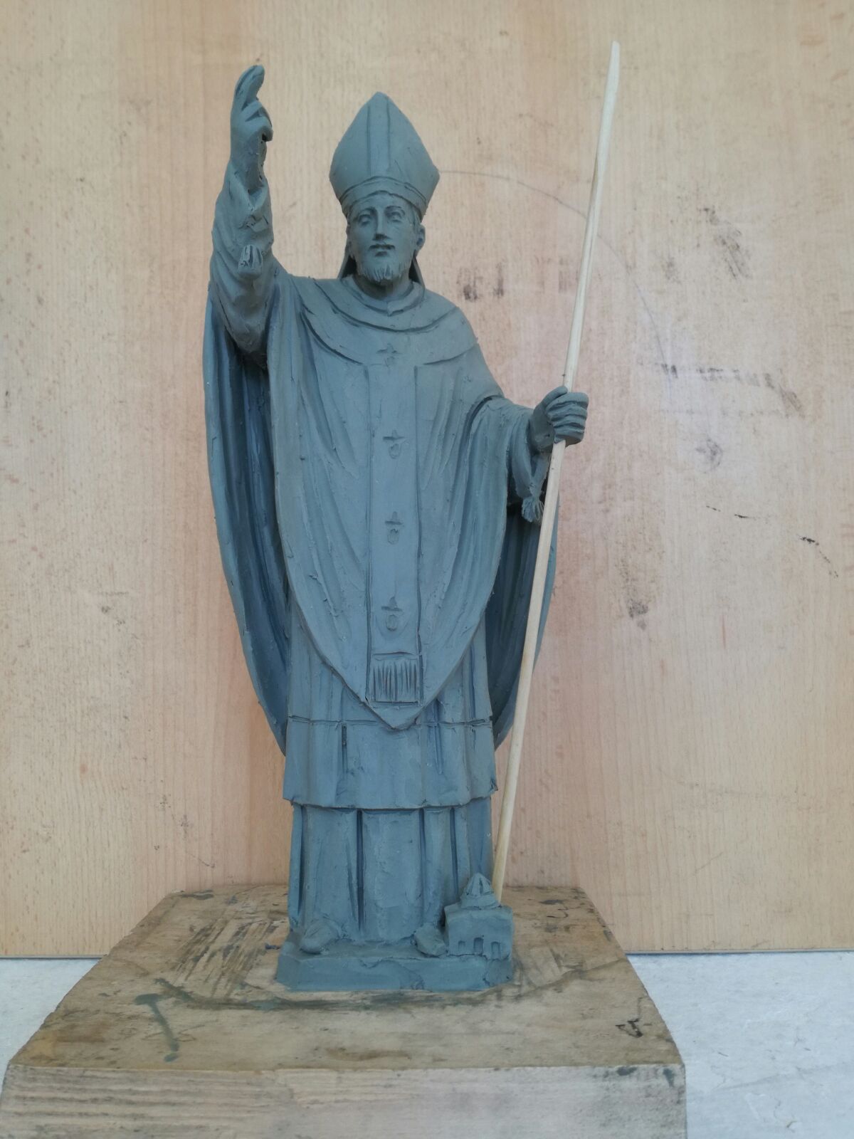 Hand-Carved Statue of St. Rufinus of Capua by Ferdinand Stuflesser 1875 ...