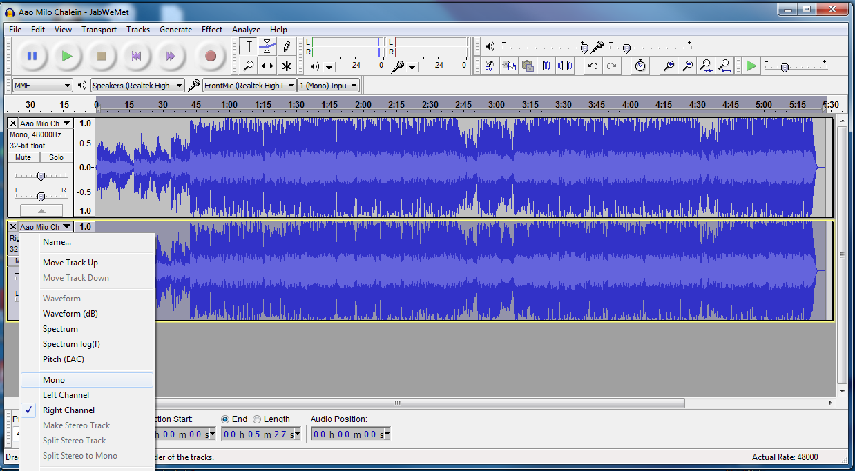 FAQs, HOW-TOs & More...: Remove vocals from an audio song using ...