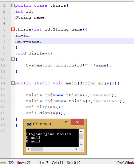 This Keyword In Java Programming Language Code For Java C