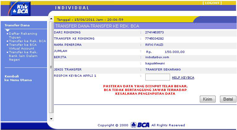 Tutorial Transfer KEY BCA dengan Internet Banking ~ Ilmu Pengetahuan ...
