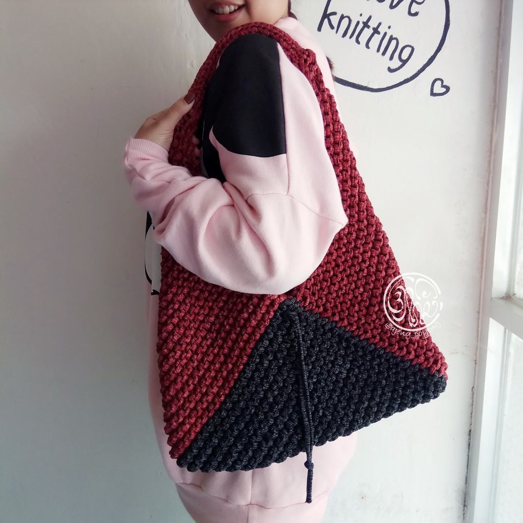 Ajeng Belajar Merajut: Knitting with Ajeng: That Folded Bag - Free Pattern