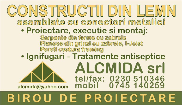 Sarpante, plansee si pereti din lemn, asamblate cu conectori metalici