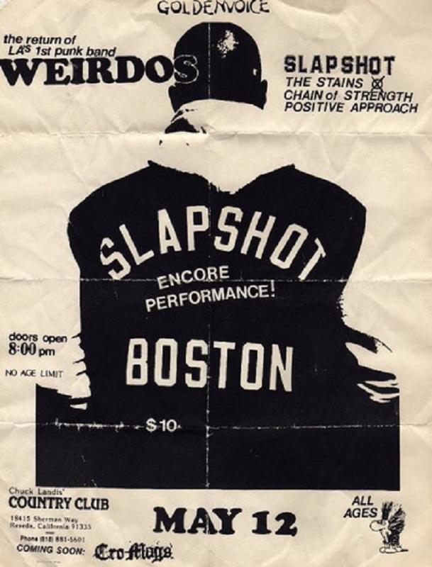 we cause havoc wherever we go..!!: slapshot - step on it lp boston 1988