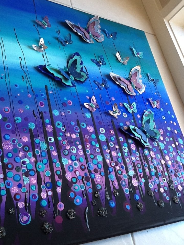 Made-By-Me....Julie Ryder: "Midnight Flutter"...Butterfly Painting.