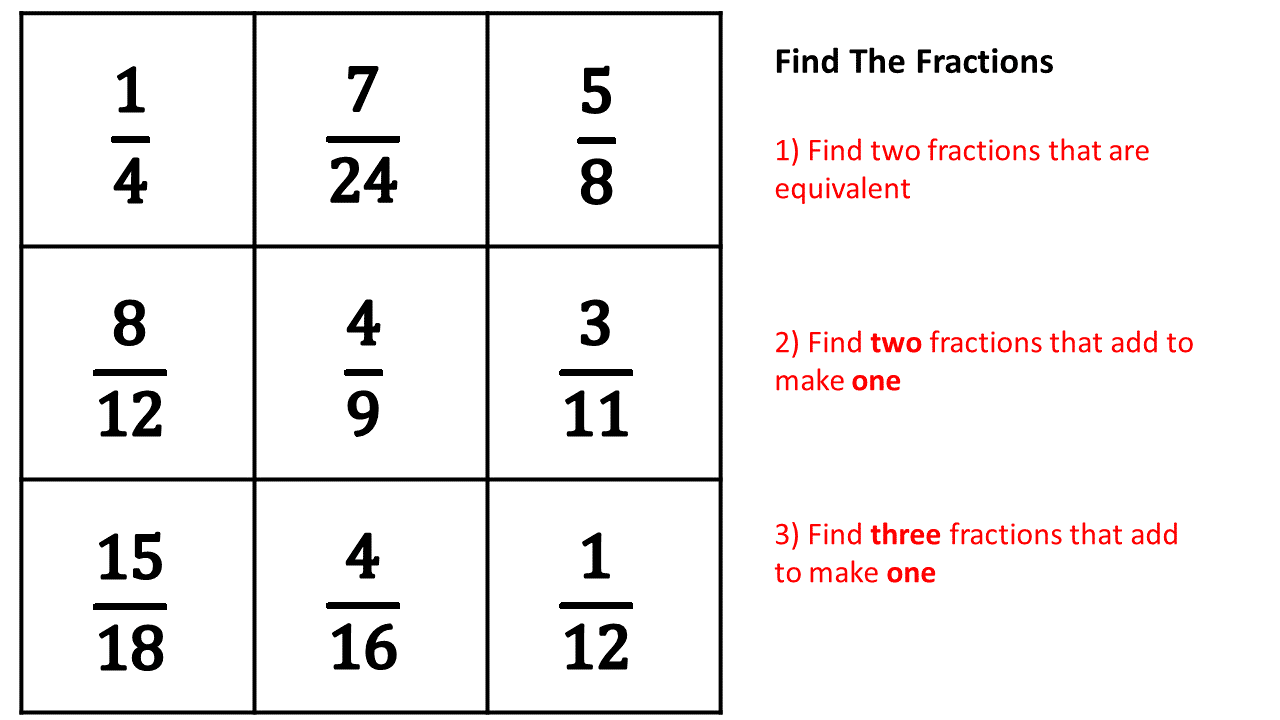 Maths With Friends: Fraction Finding - Mastery Exercise