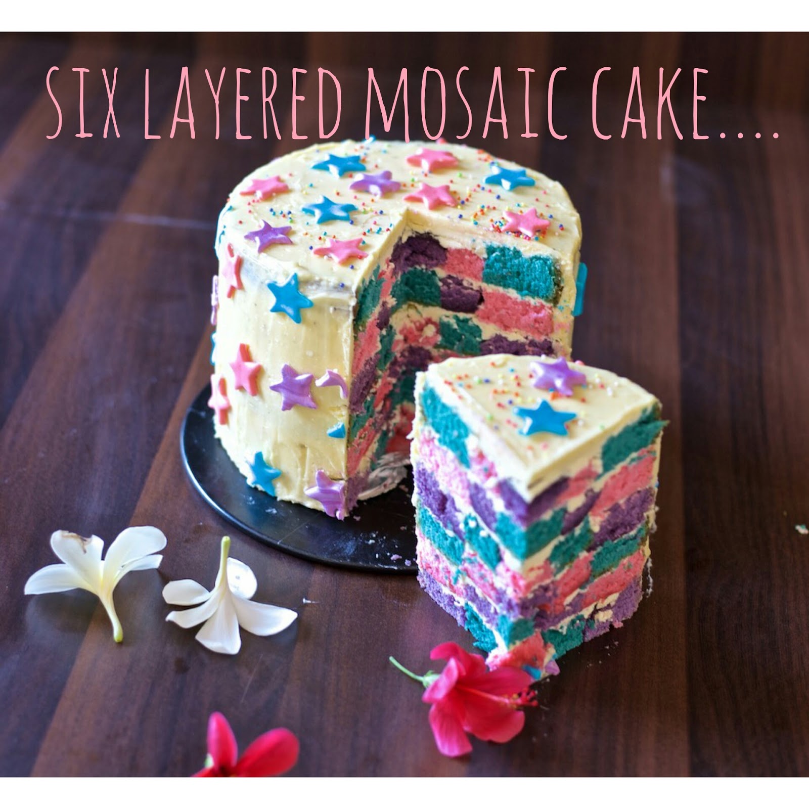 SIX LAYERED MOSAIC CAKE - Tryst with Taste