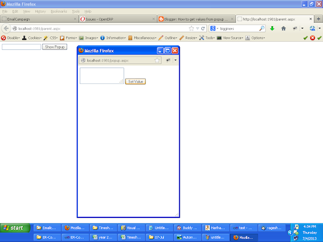 How to get values from popup window in asp.net