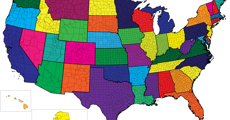 Map Of Us Counties With Names - United States Map