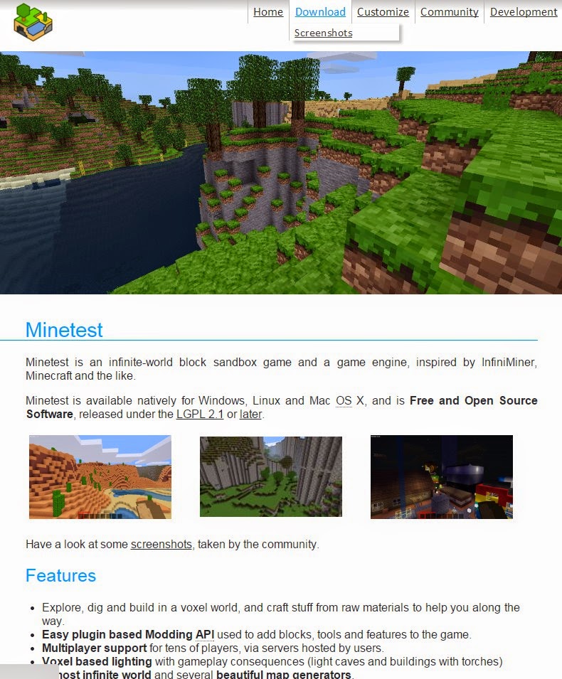 MinetestのDownload
