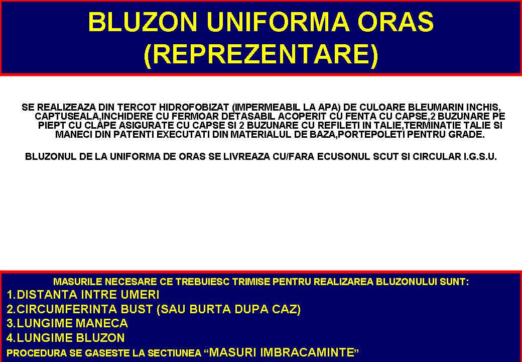UNIFORME SI TINUTE POMPIERI - IGSU SI SMURD: IMBRACAMINTE