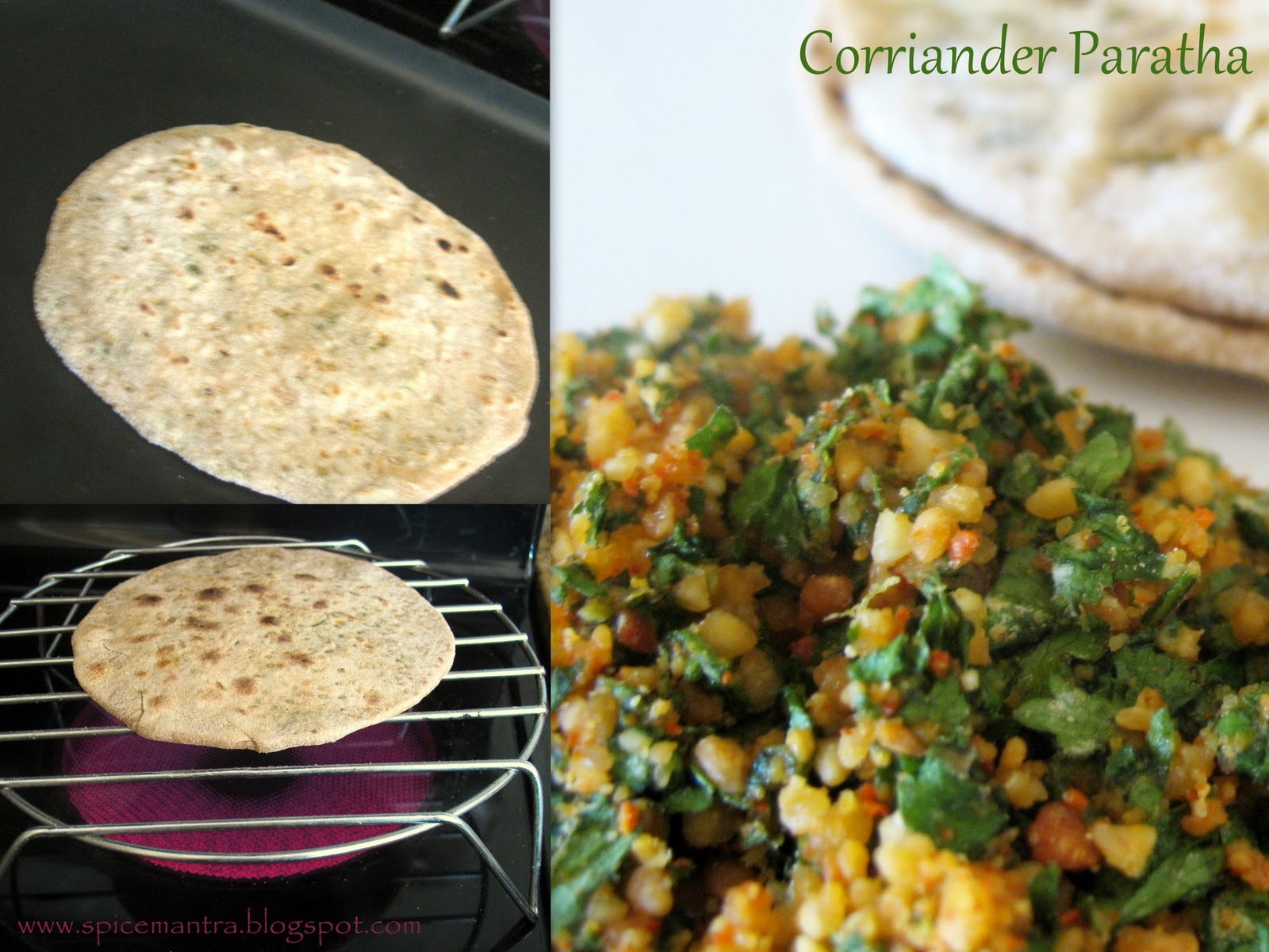 * Treat your tongue *: Coriander / Cilantro Paratha (Kothmir Ni Rotli)