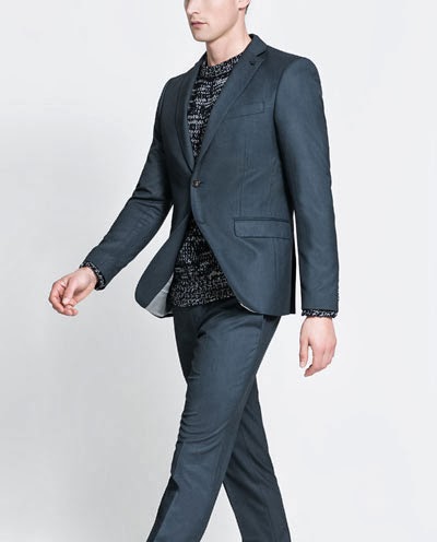 6 Moda: Zara men 2014 Suits - TWO-TONE BLUE STRUCTURED SUIT - moda ...