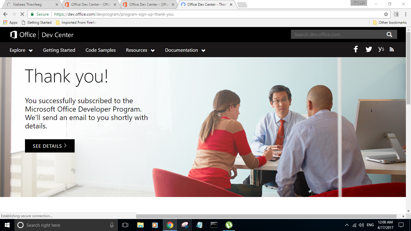 Naheez Thawfeeg's Blog: Microsoft Office Developer Program