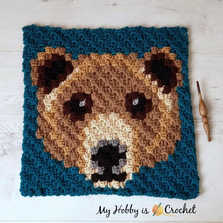 My Hobby Is Crochet: Brown Bear C2C Square - Free Crochet Pattern ...