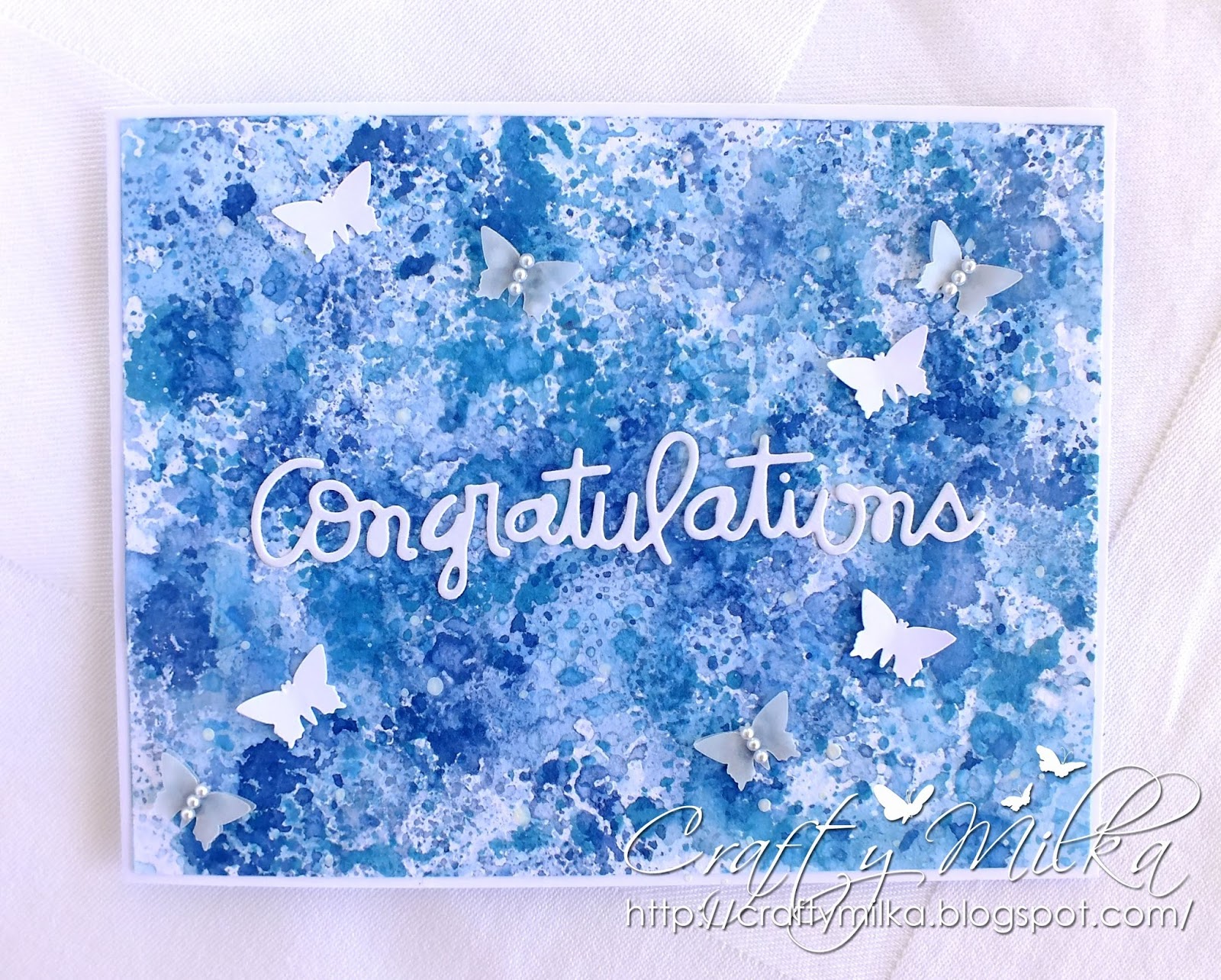 Crafty Milka: Blue Congratulations Card (Crafty Creations Challenges #296)