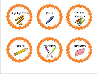 Classroom Freebies Too: Writing Center Caddy - free labels!