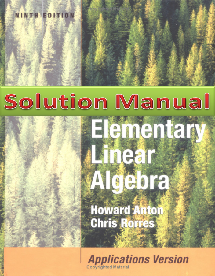 Elementary Linear Algebra 9e Solution Manual - Free Download ~ Achaz ...
