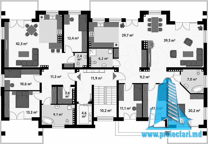 Proiecte de case: Proiect bloc de locuit cu regimul de inaltime D+P+3E ...