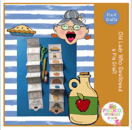 Old Lady Who Swallowed a Pie Craft ~ Preschool Printables