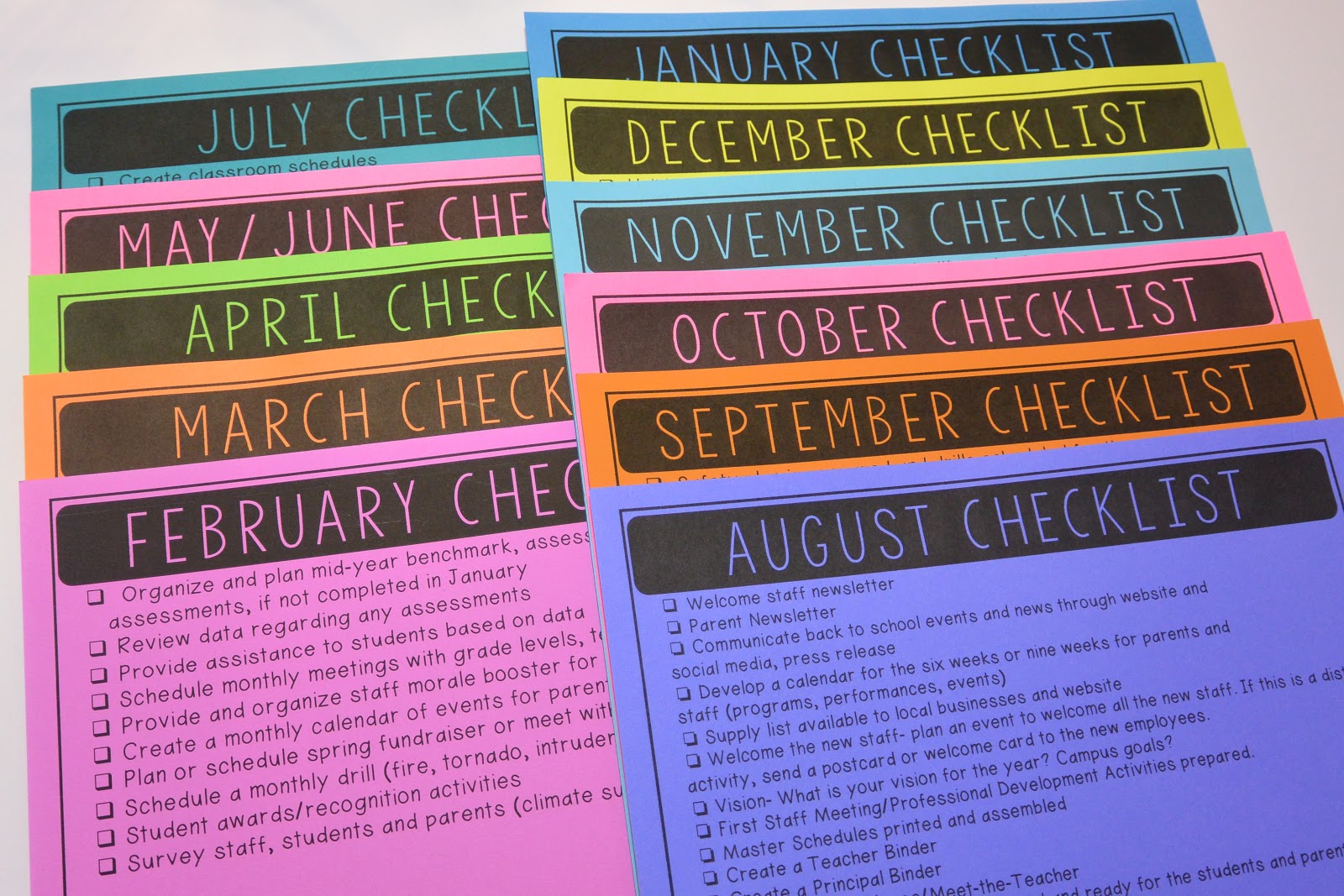Principal's Monthly To-Do Checklists - Stephanie McConnell/Principal ...