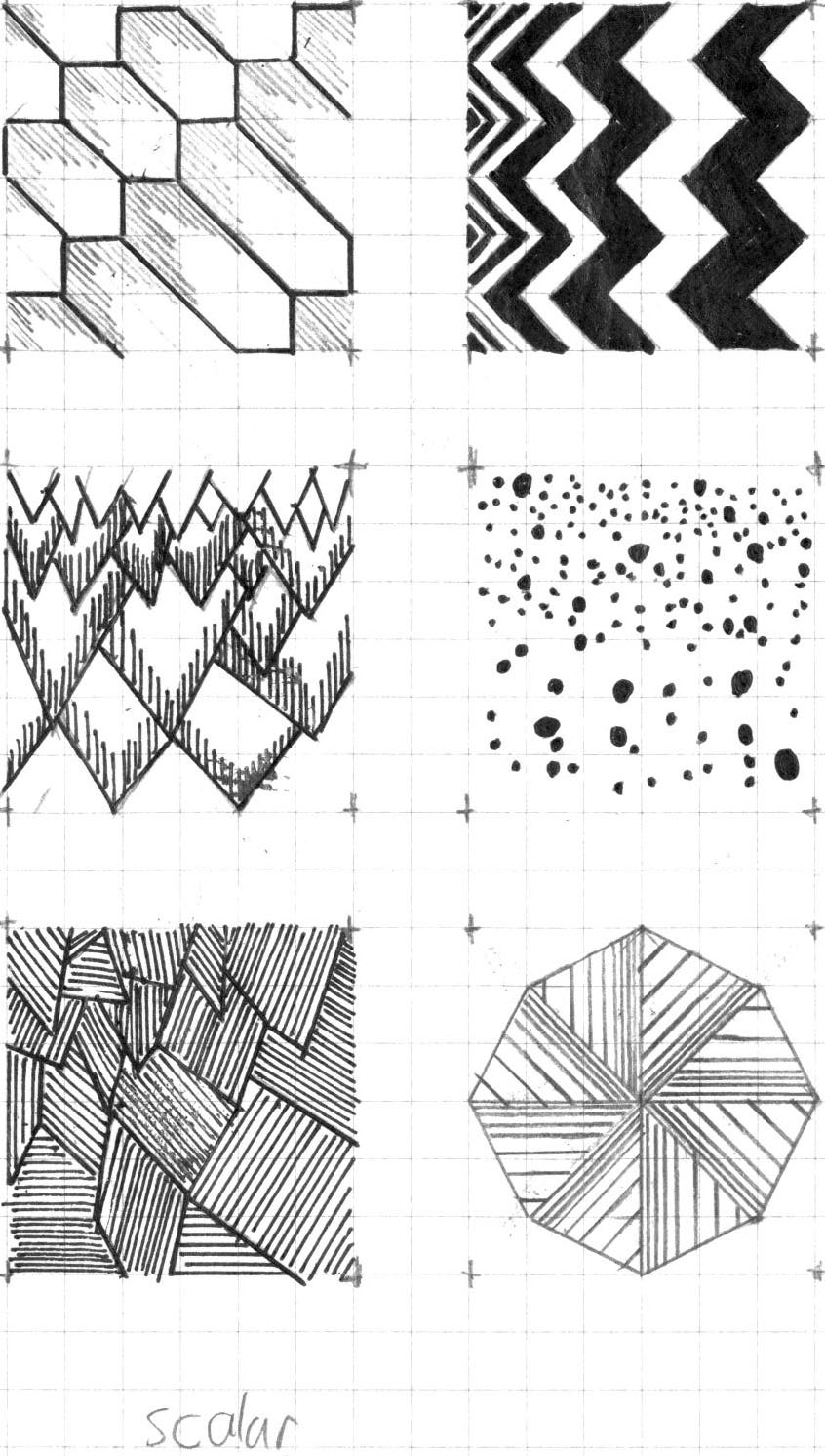 Mingyu Feng: 36 texture/ perspective drawings