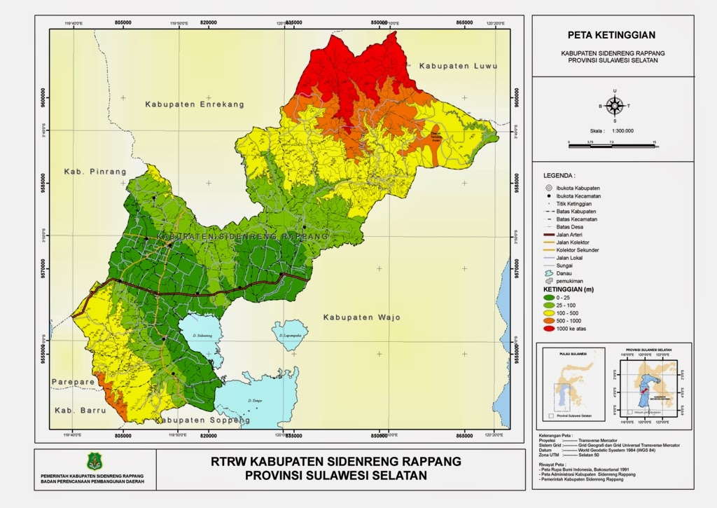 Peta Kabupaten Sidenreng Rappang