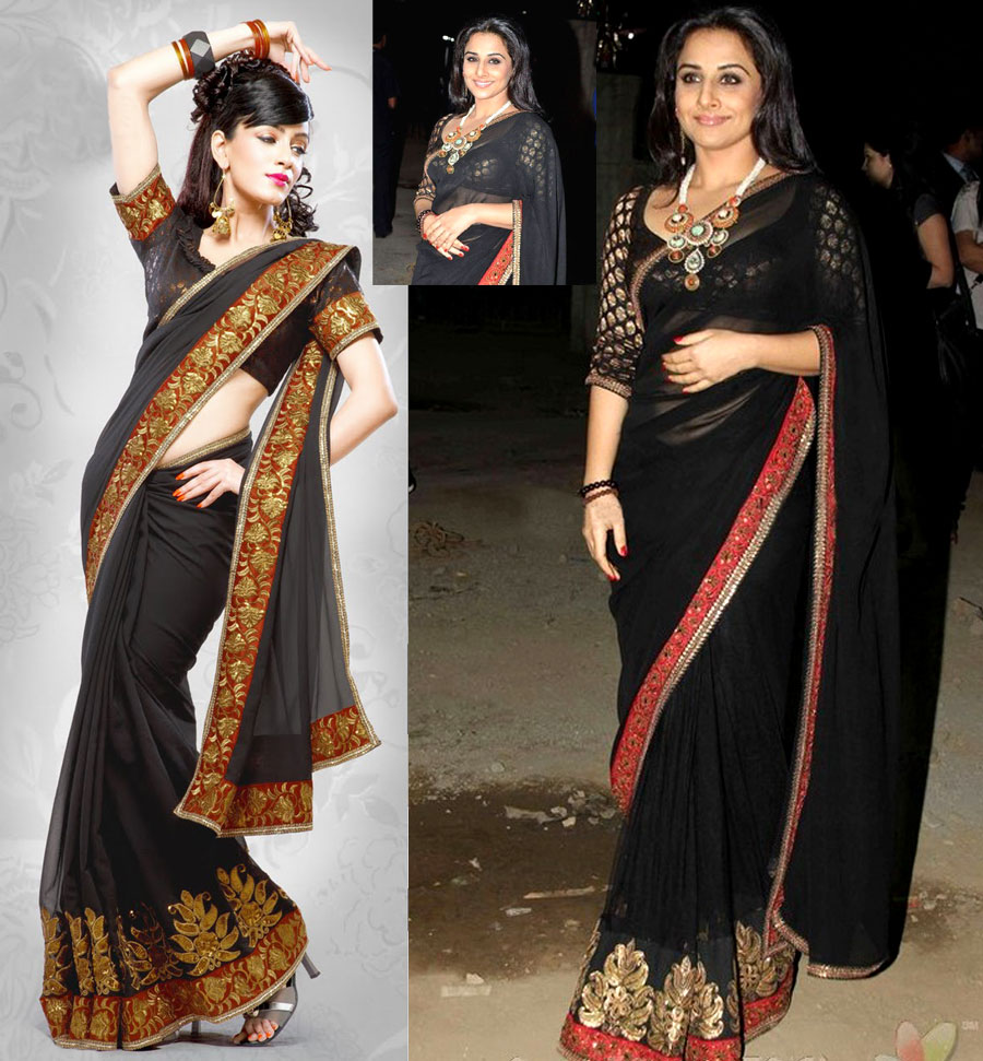 TELUGU WEB WORLD: DIRTY PICTURE VIDYA BHALAN IN PURE BLACK SAREE WITH ...