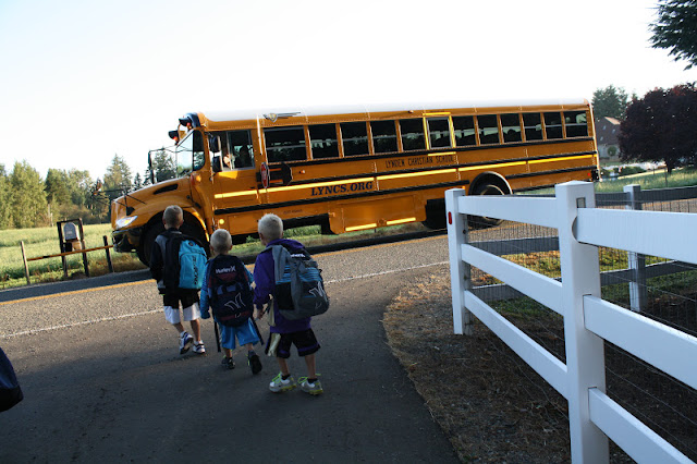 Grant and Tara Dykstra Family Blog: Gunnar's first Bus ride