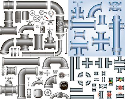 Quality Graphic Resources: Pipe Fittings - Vector Illustration