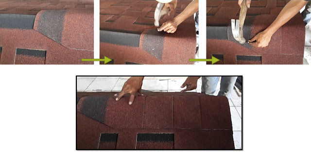 Pasang Nok / bubungan - ATAP ASPAL BITUMEN