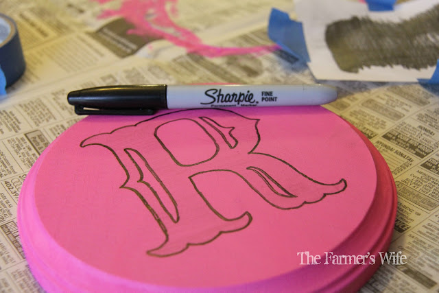 The Farmer's Wife: How to "Paint" Fancy Letters On Wood