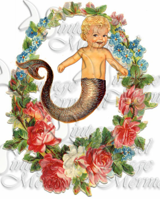 VINTAGE BABY MERMAIDS POSTCARDS