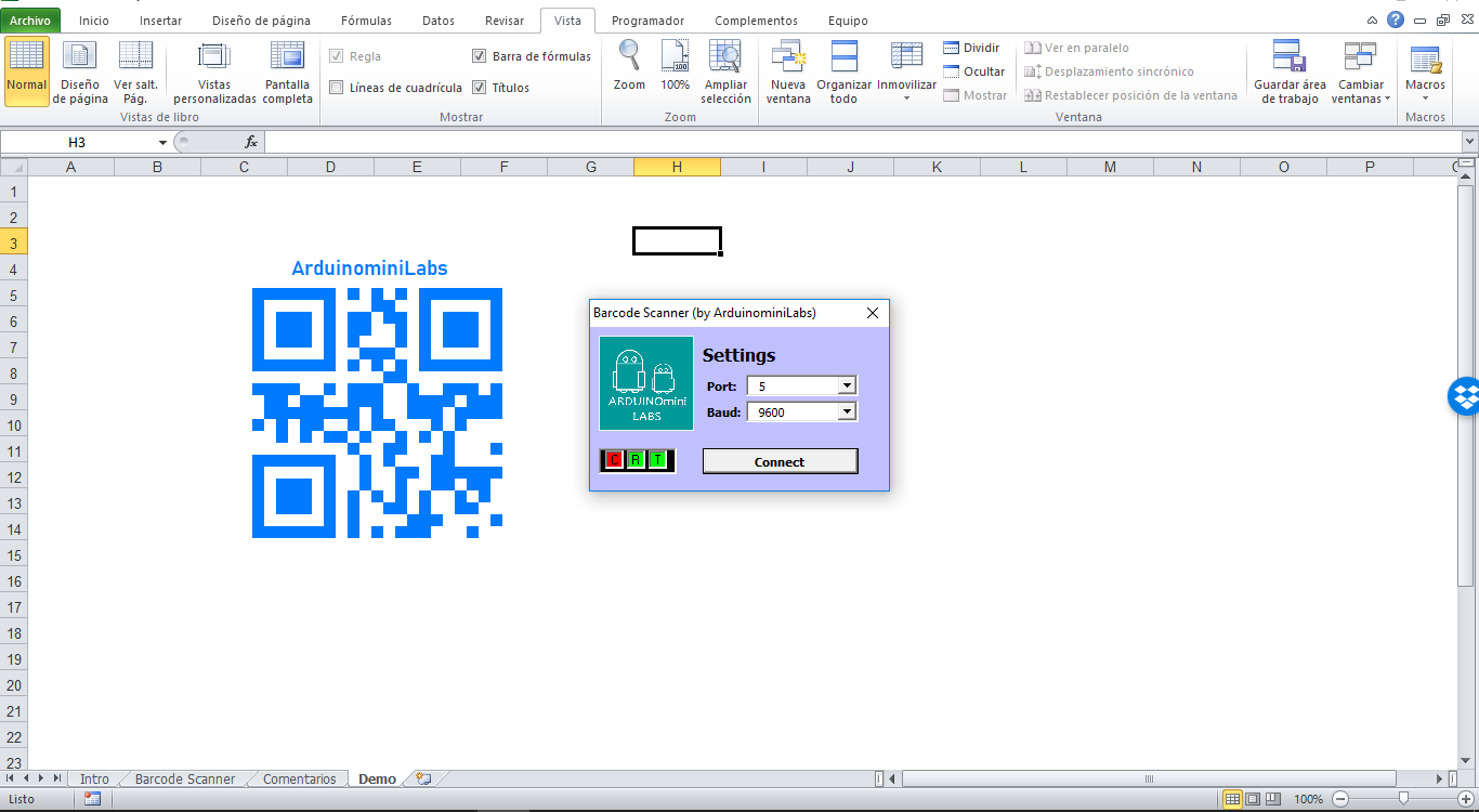 mini aplicaciones en Excel: Lector de QR/Código de Barras Inalámbrico ...