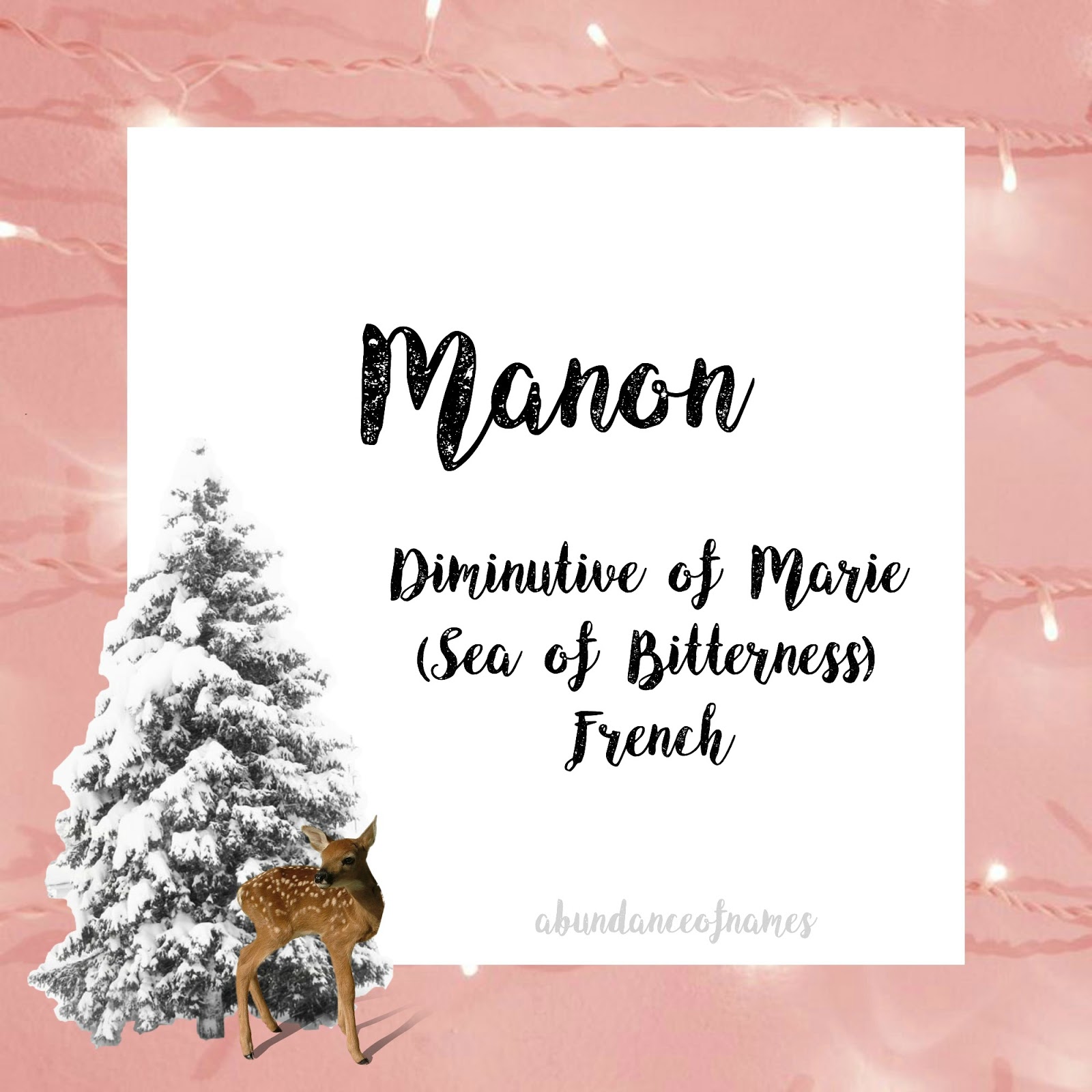 Ren's Baby Name Blog: Manon
