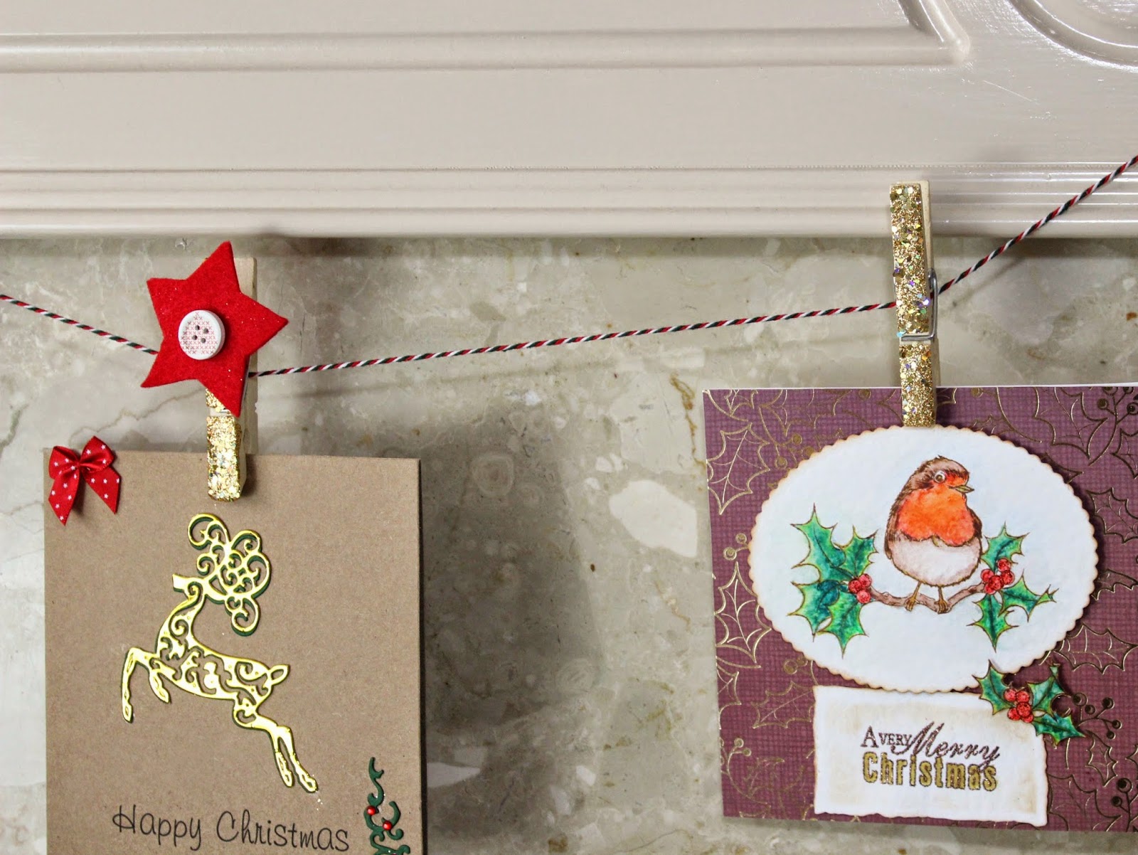 fizzi~jayne makes.... : Christmas Card String and Peg Tutorial....