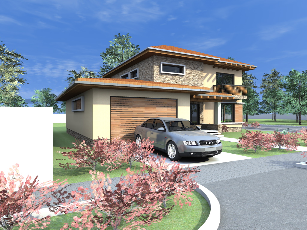 Arhiconstruct: Proiecte case cu garaj si etaj. Casa C26