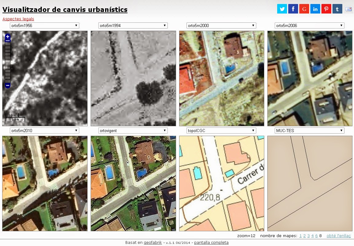 Cartografía Digital: Visualizador cambios urbanísticos del ICGC.