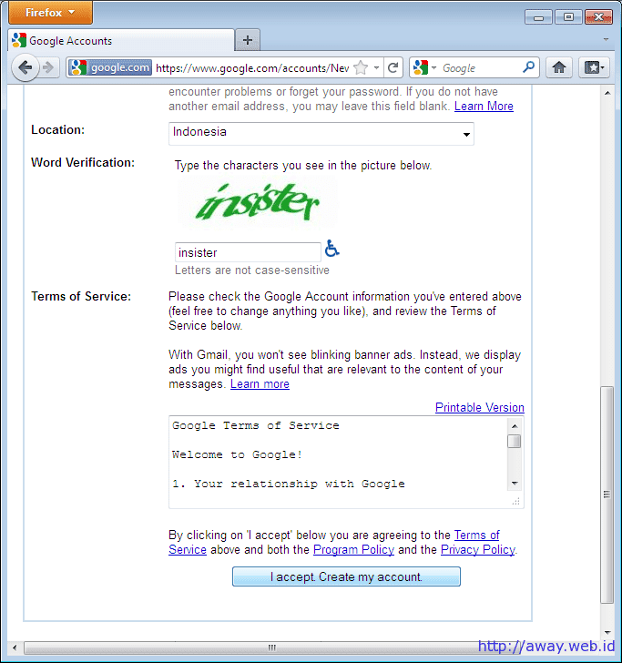 Creating Gmail Account