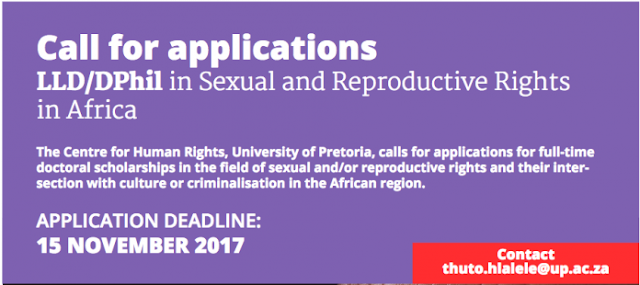 Lld Dphil Scholarships 2017 In Sexual And Reproductive Rights In Africa