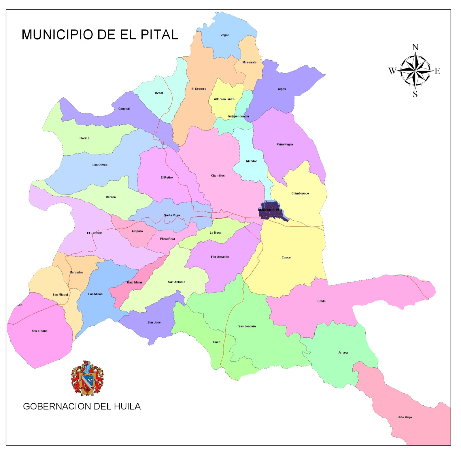 Noticias, Arte, Cultura y Turismo: Todos los mapas municipios del Huila