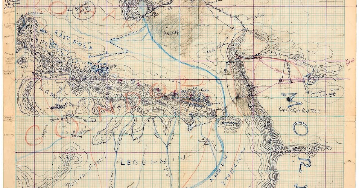 daily timewaster: Tolkien’s Hand-Drawn map of Middle-Earth.