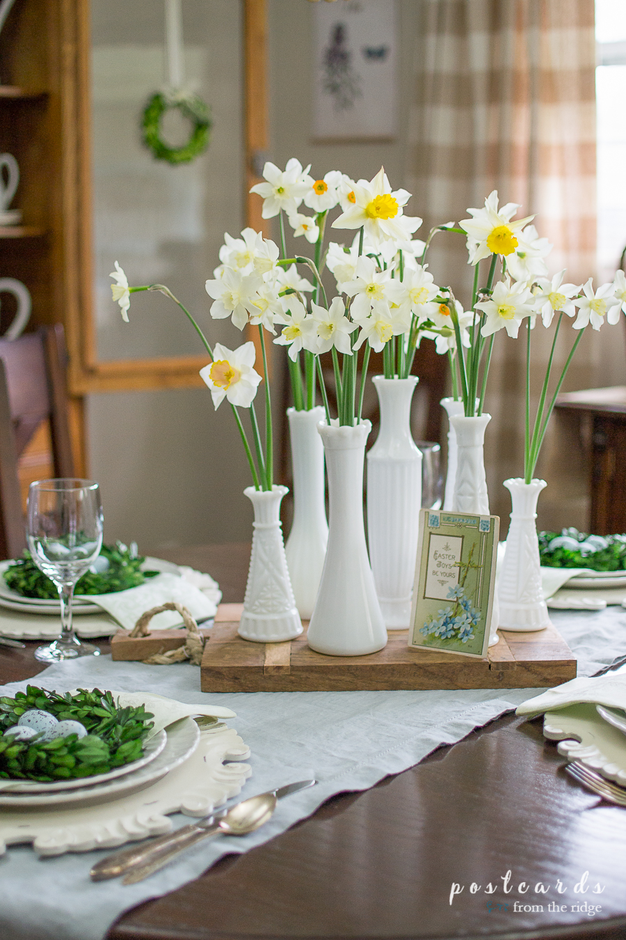 Natural, Rustic Spring Tablescape | Postcards from the Ridge