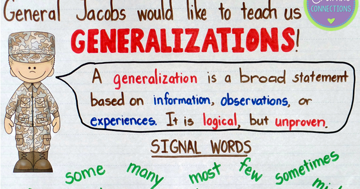 Generalizations Anchor Chart includes FREEBIE Crafting Connections generalizations-anchor-chart-includes-freebie-crafting-connections